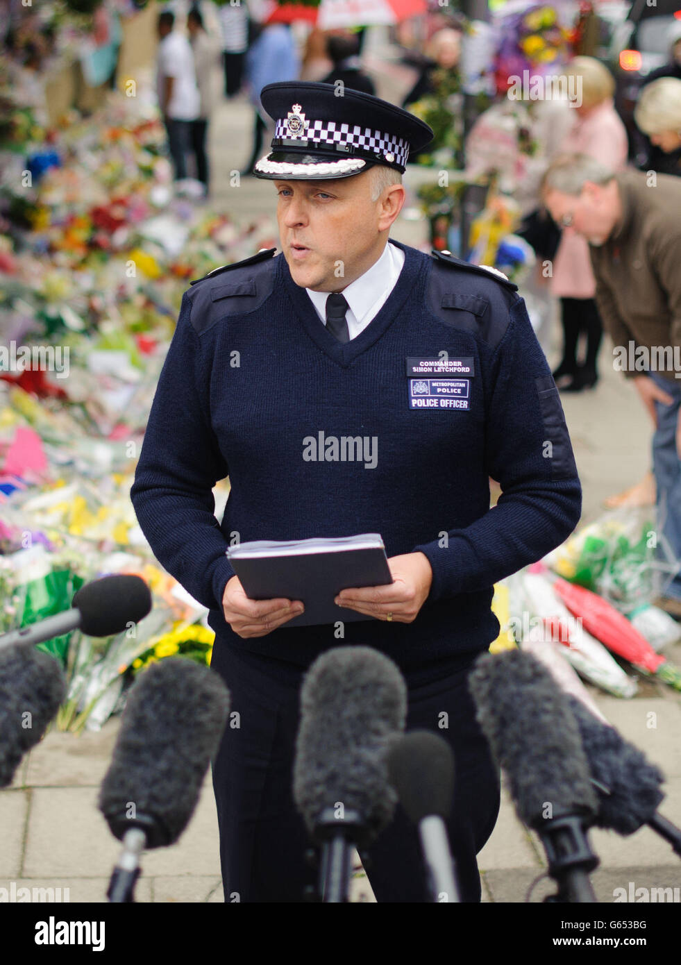 Commander Simon Letchford speaking to the media outside the Royal ...