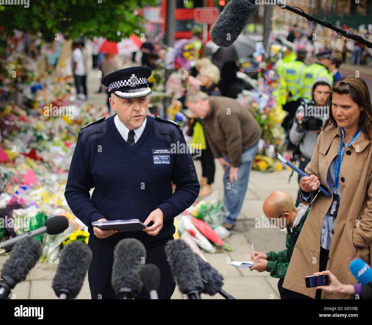 Commander simon letchford speaking media outside royal artillery ...