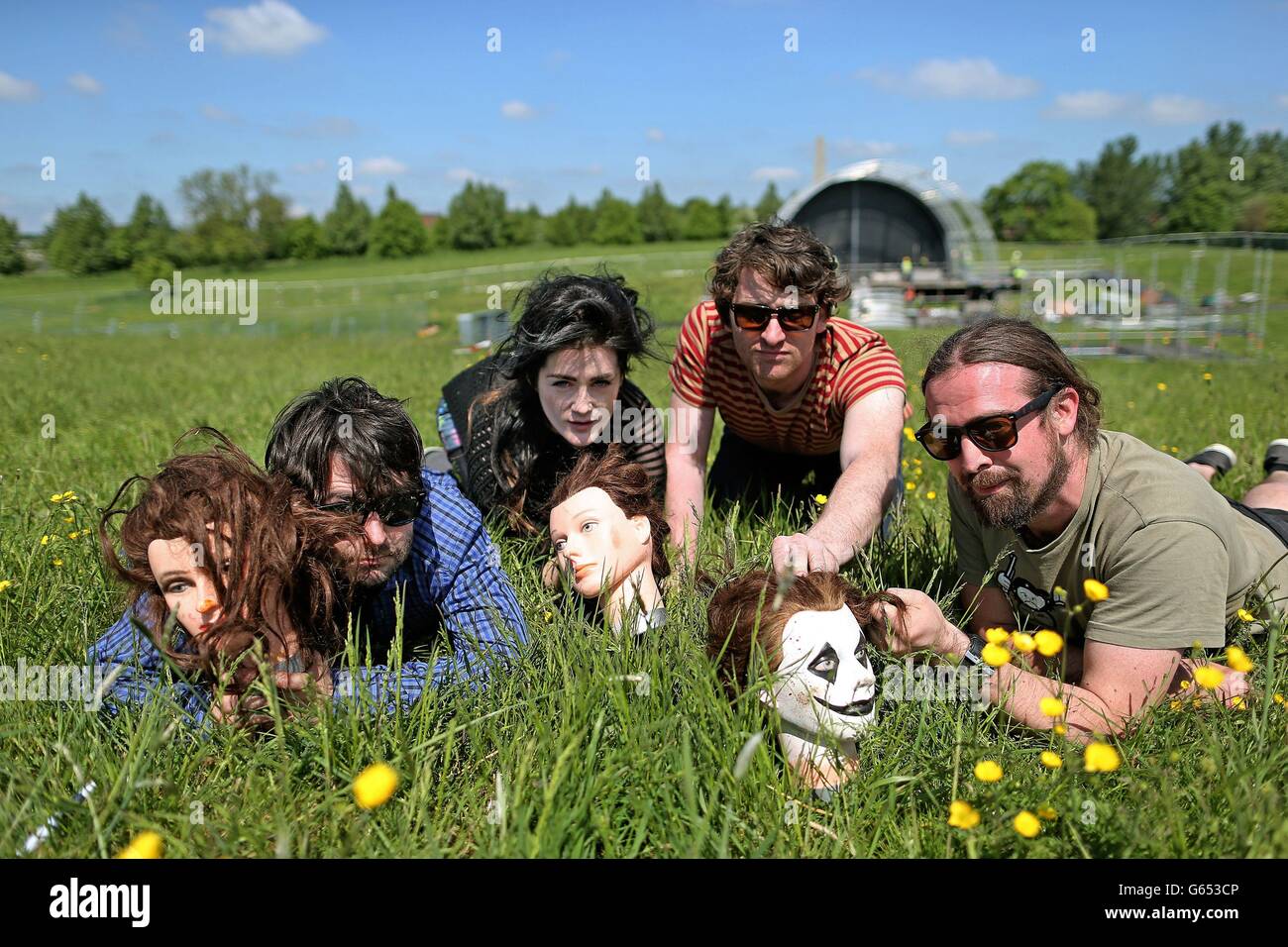 Jamie, Maykay, Lee and Conti from the band Fight like Apes in front of ...