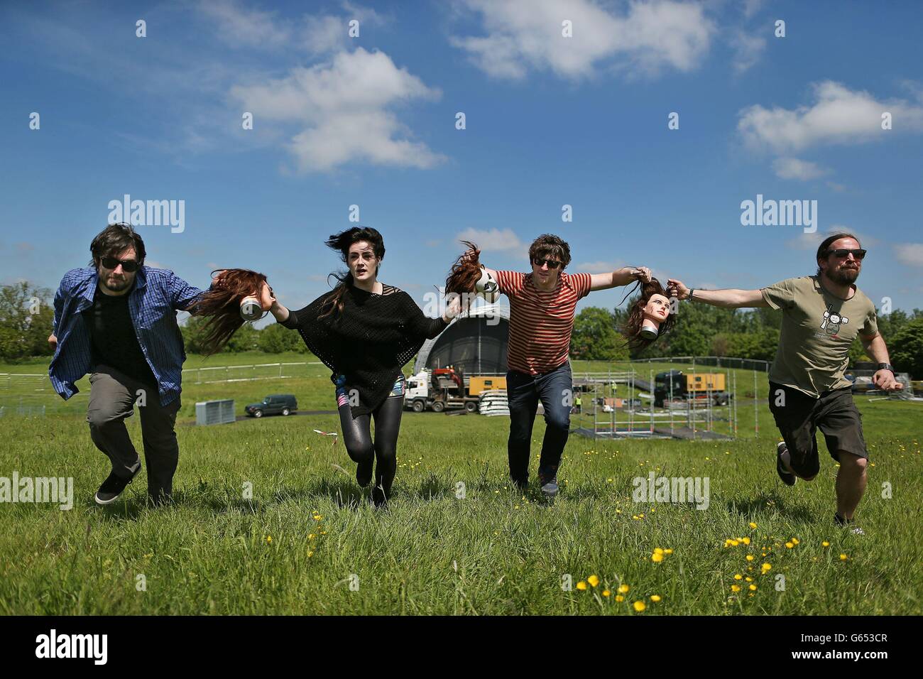 Jamie, Maykay, Lee and Conti from the band Fight like Apes in front of ...