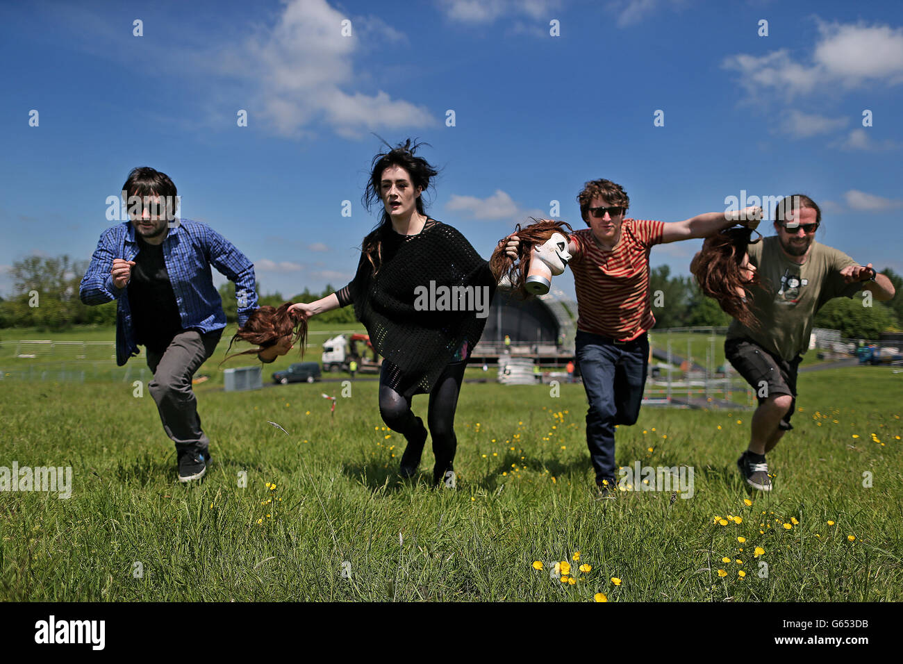 Jamie, Maykay, Lee and Conti from the band Fight like Apes in front of ...