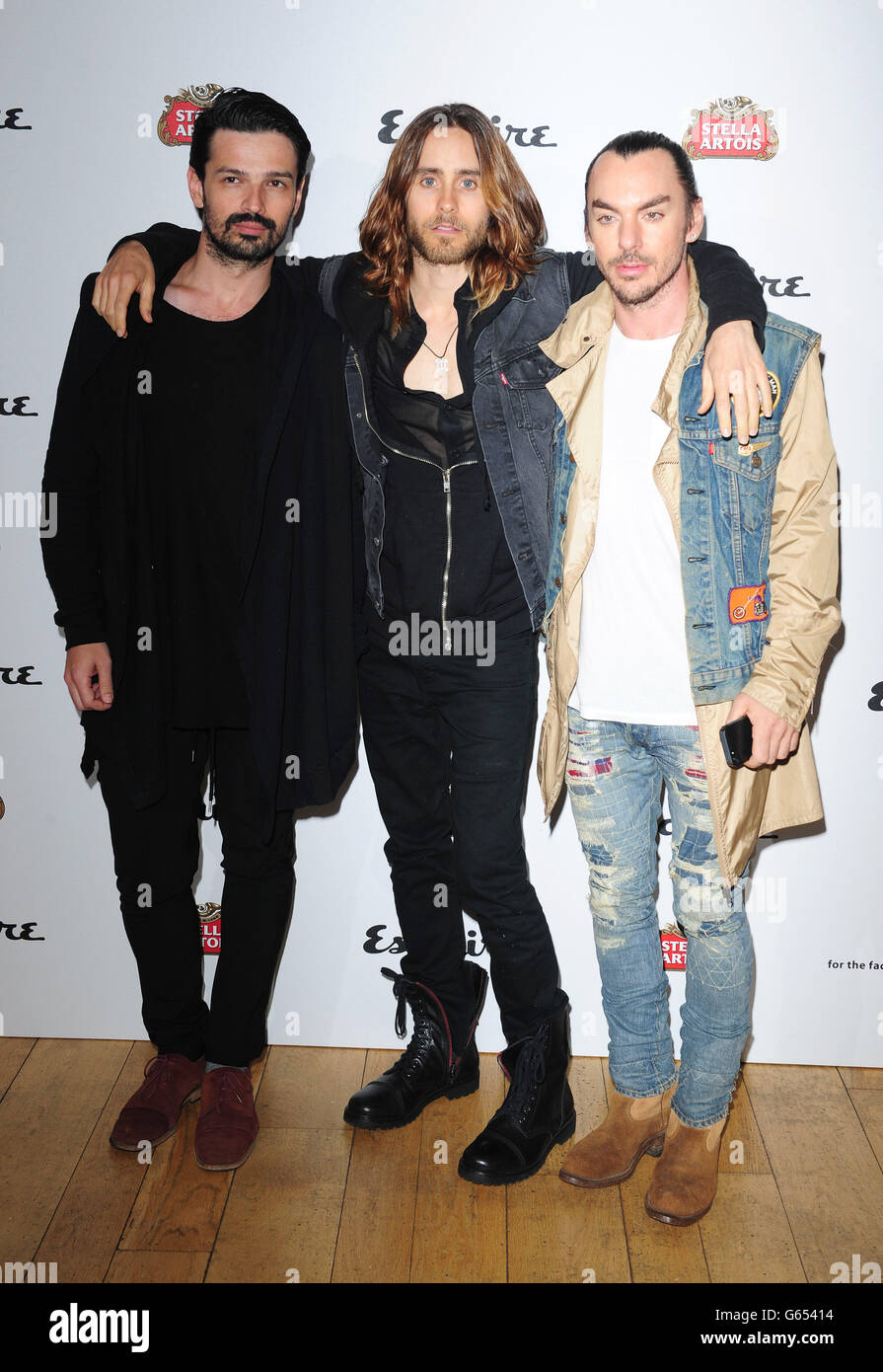 Jared Leto (centre) and his band arriving at the Esquire and Stella ...