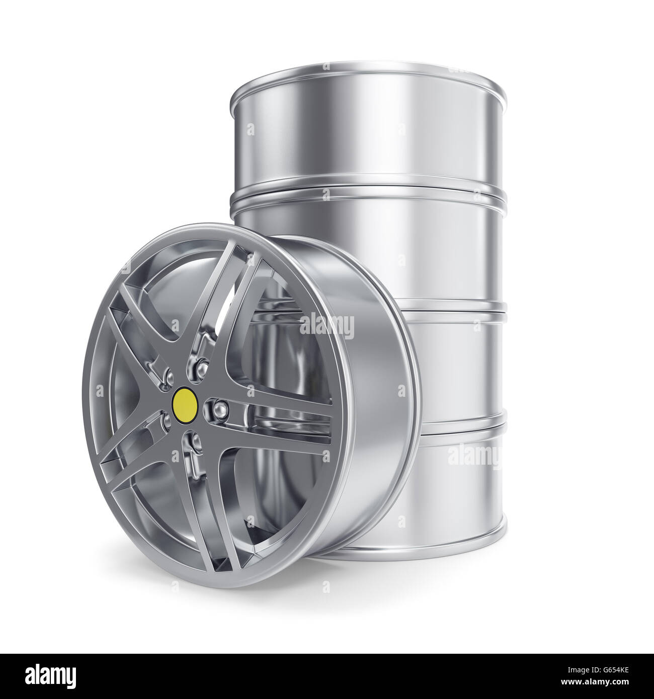 Stack Car Alloy Rim isolated on white background. 3d illustration Stock ...