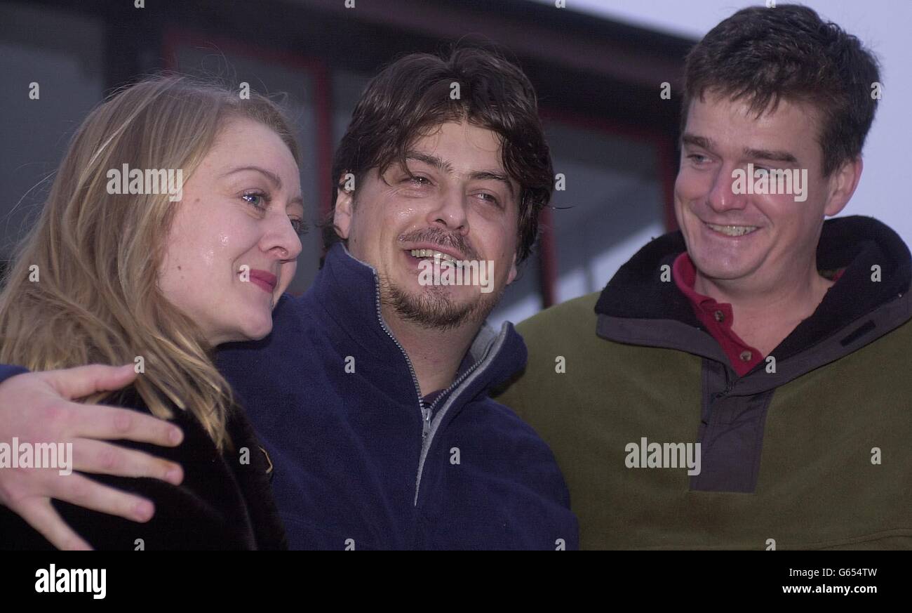 Former MI5 officer David Shayler is greeted by his girlfiend Annie ...