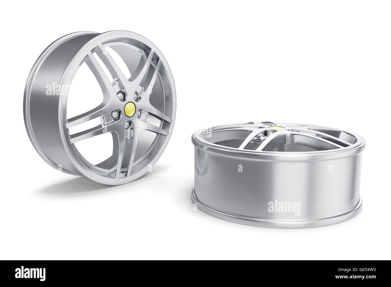 Car Alloy Rim isolated on white background. 3d illustration Stock Photo ...