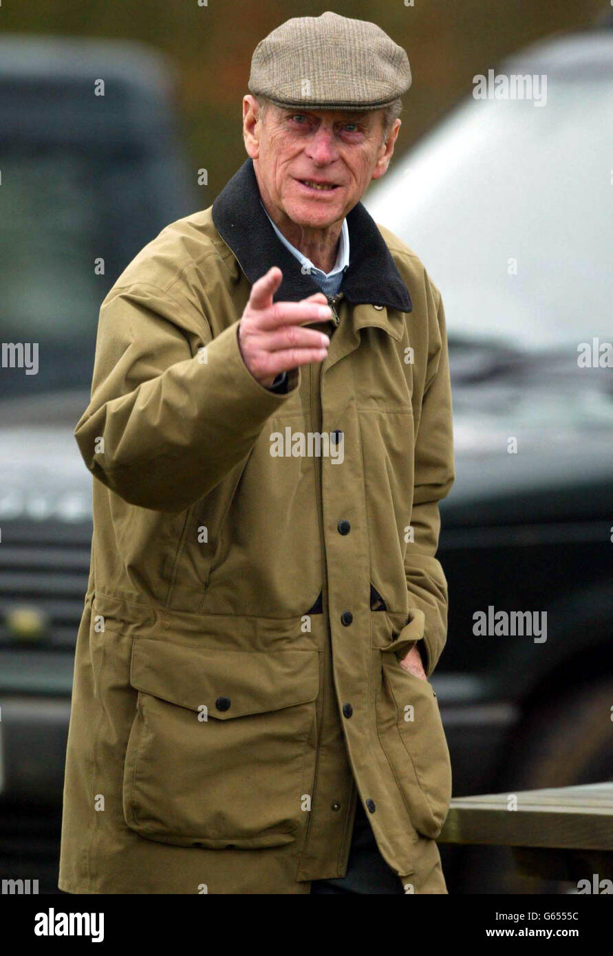 The Duke of Edinburgh during a visit to a clay pigeon shooting ...