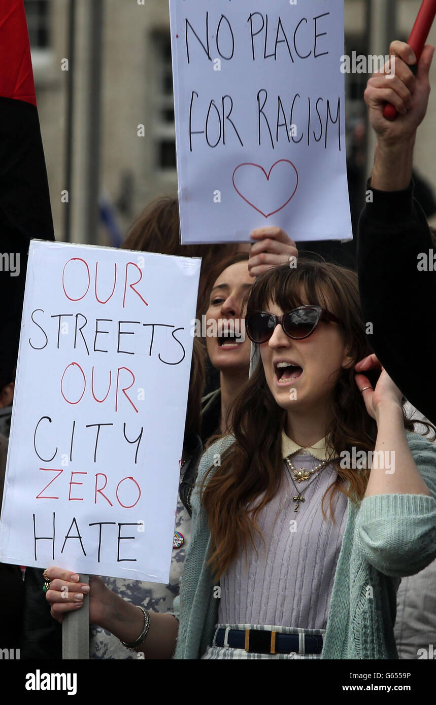 Unite against Fascism protest Stock Photo - Alamy