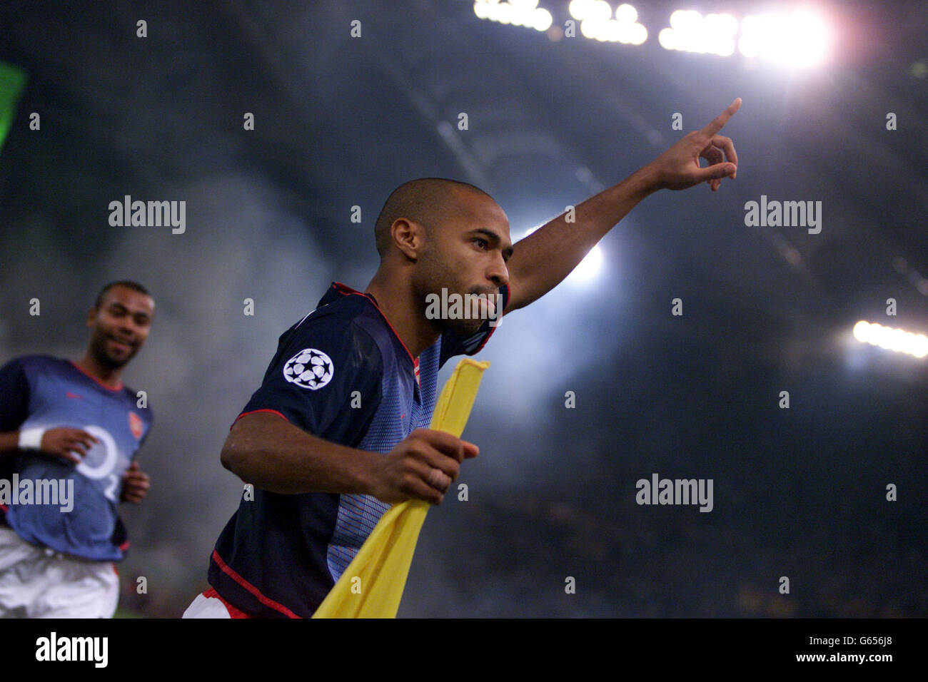 Arsenal's Thierry Henry celebrates scoring his first goal during thier ...