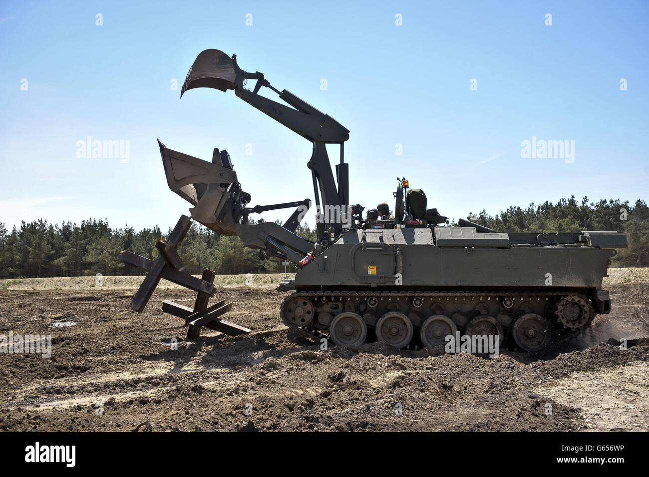 A Terrier armoured digger, which can be controlled by remote control ...