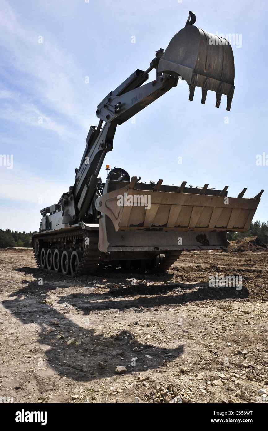 A Terrier armoured digger, which can be controlled by remote control ...