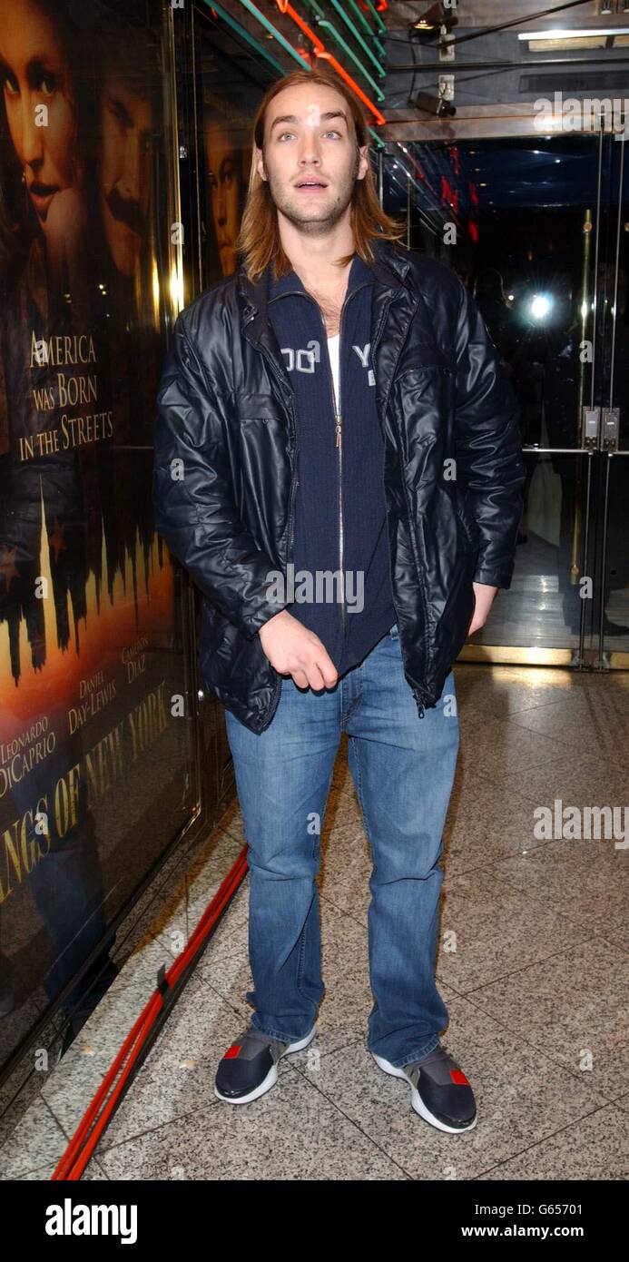 Model callum best arriving at the empire cinema hi-res stock ...