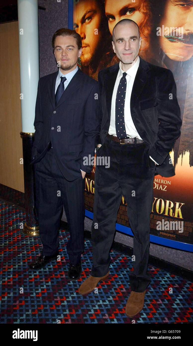 Leonardo dicaprio and daniel day lewis arriving at the empire cinema hi ...