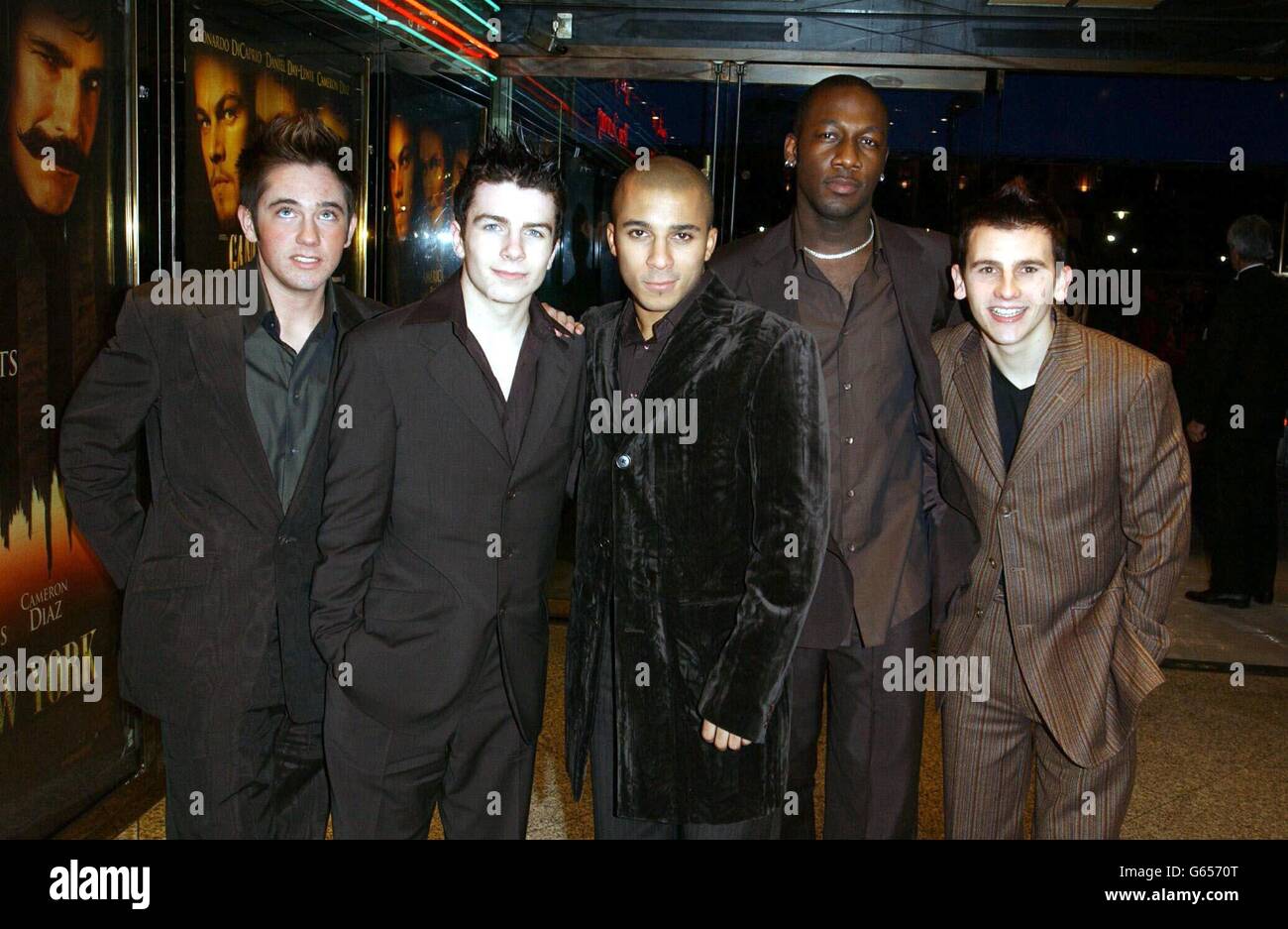 Boy band one true voice arriving at the empire cinema hi-res stock ...