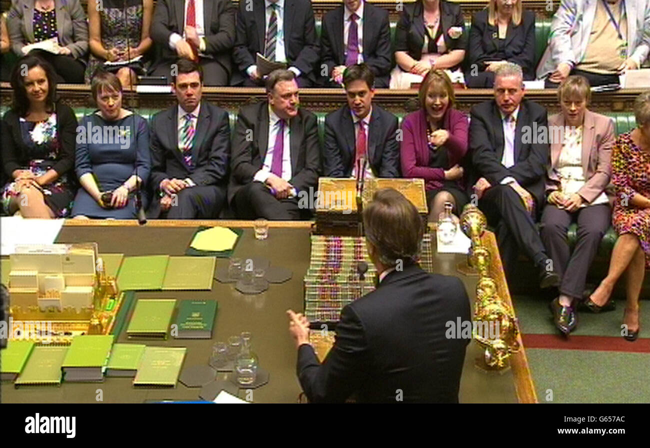 Prime Minister David Cameron speaks during Prime Minister's Questions ...