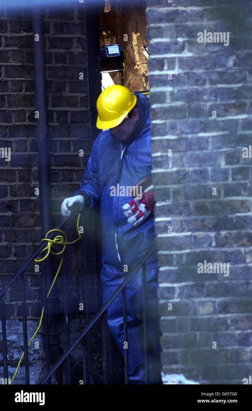 Hackney siege forensics Stock Photo - Alamy
