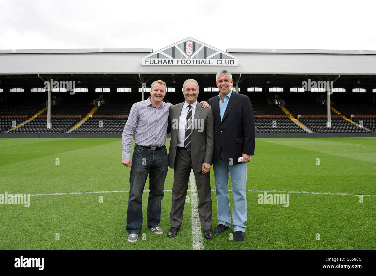 Fulham joint managers Simon Morgan, Les Strong and Tony Gale (left to ...