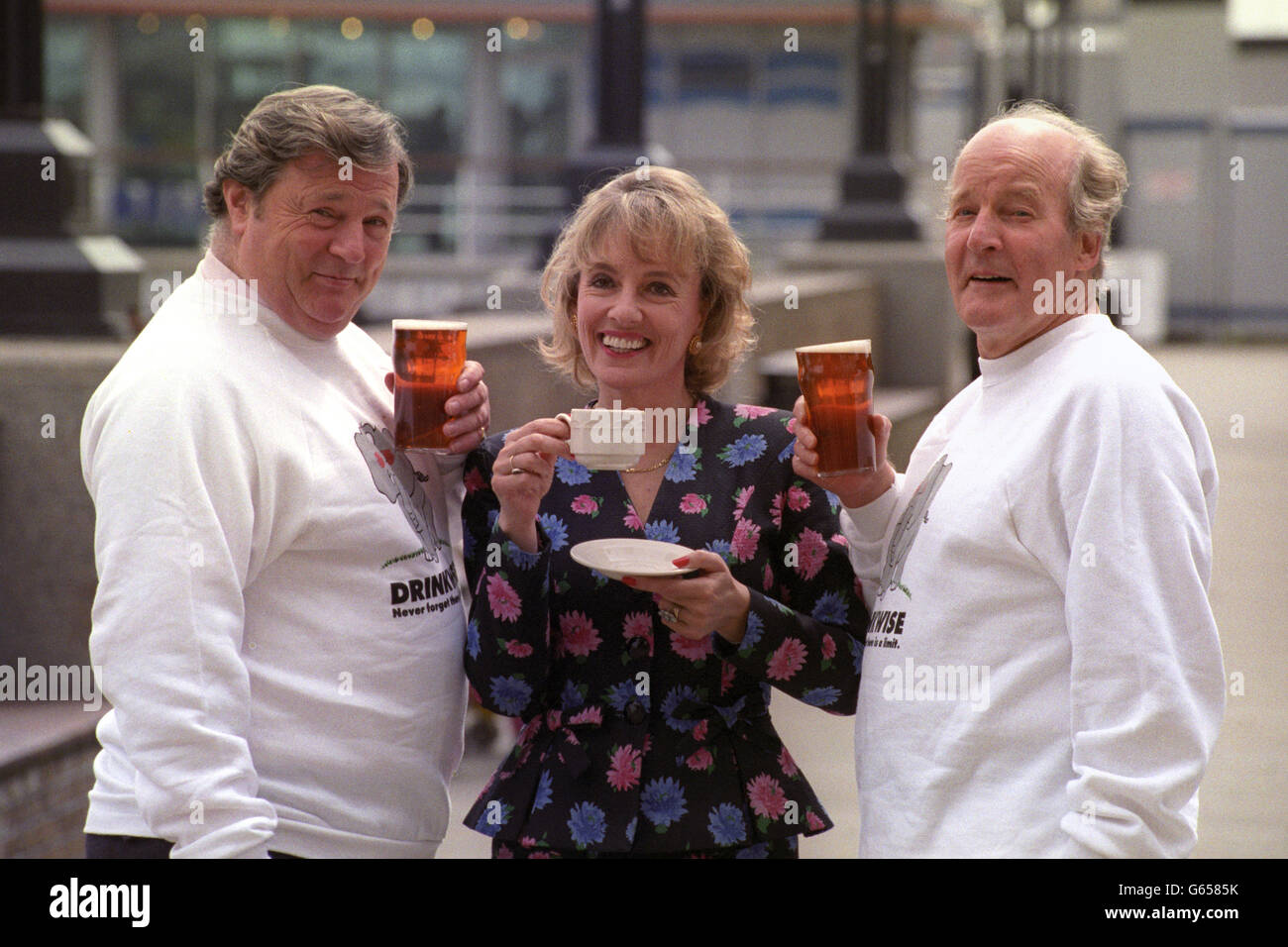 TV presenter Esther Rantzen with Emmerdale actors Richard Thorp (left ...