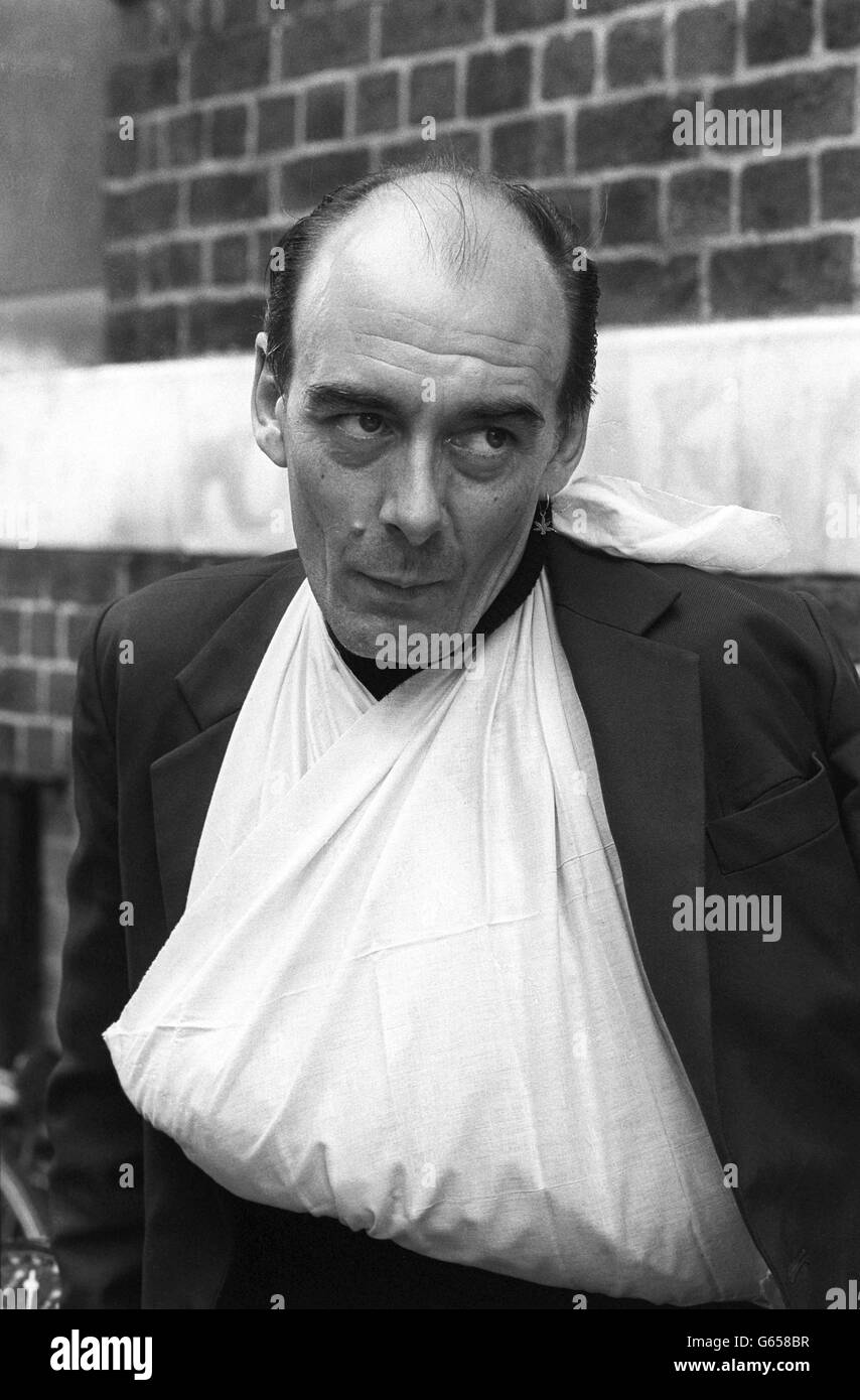 Roy Manson, 39, leaving St Mary's Hospital in Paddington. He was hit by ...