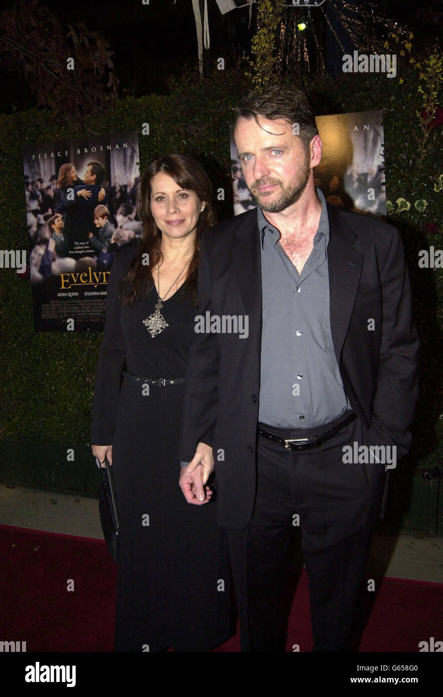 Actor Aidan Quinn and wife Catherine attending the premiere of his new ...