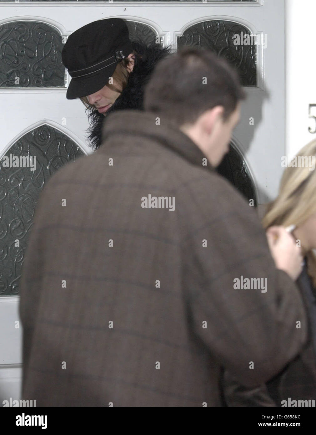 Liam Gallagher (right) leaving his north London home. The Oasis singer ...