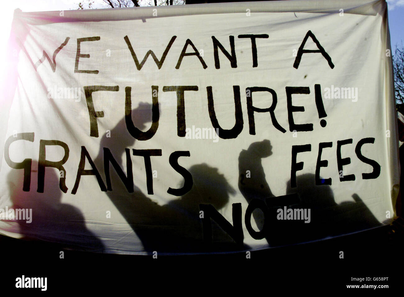 Students protest against fees Stock Photo - Alamy