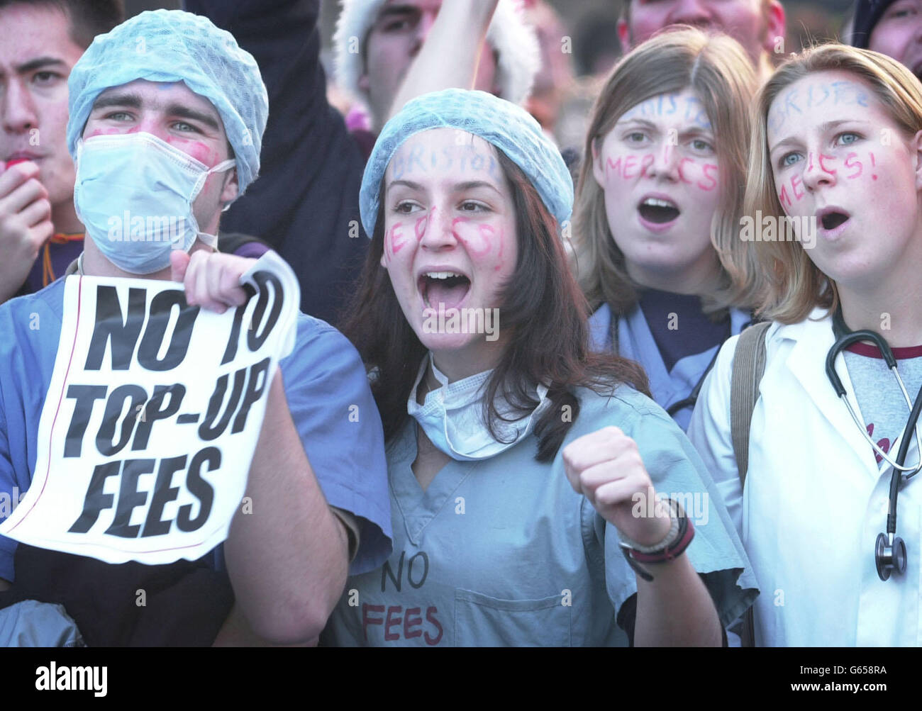 Students protest against fees Stock Photo - Alamy