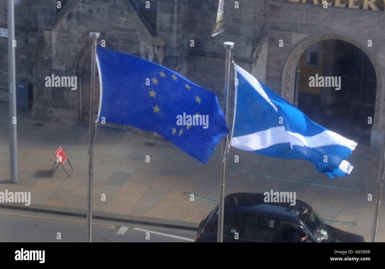 Scottish EU flag missing a star Stock Photo - Alamy