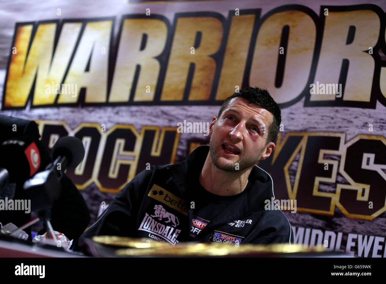 Carl froch during press conference at the o2 arena hi-res stock ...