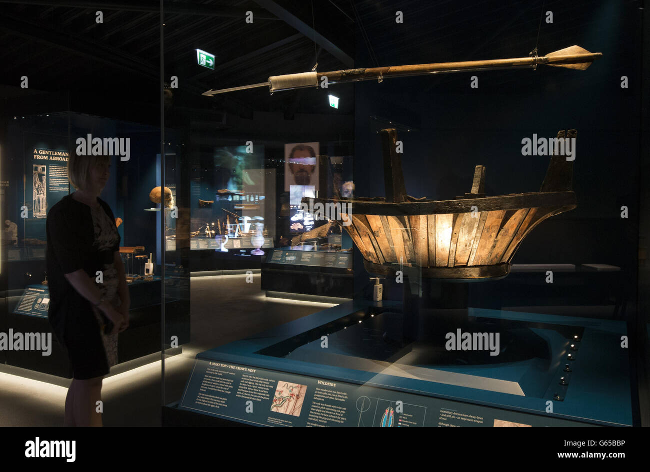 A general view of the crow's nest inside the new Mary Rose Museum which ...
