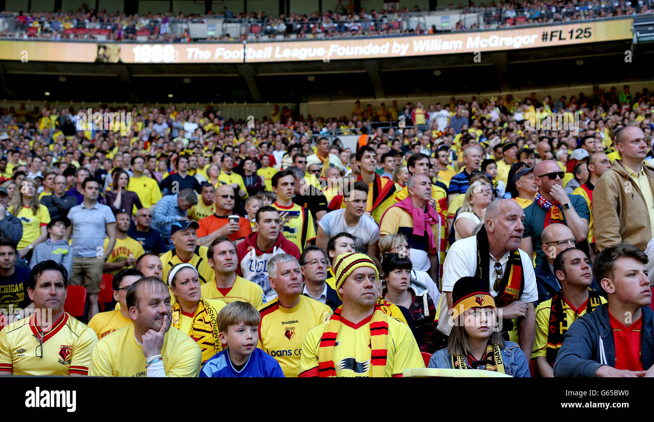 Watford fans watch the action from the stands hi-res stock photography ...