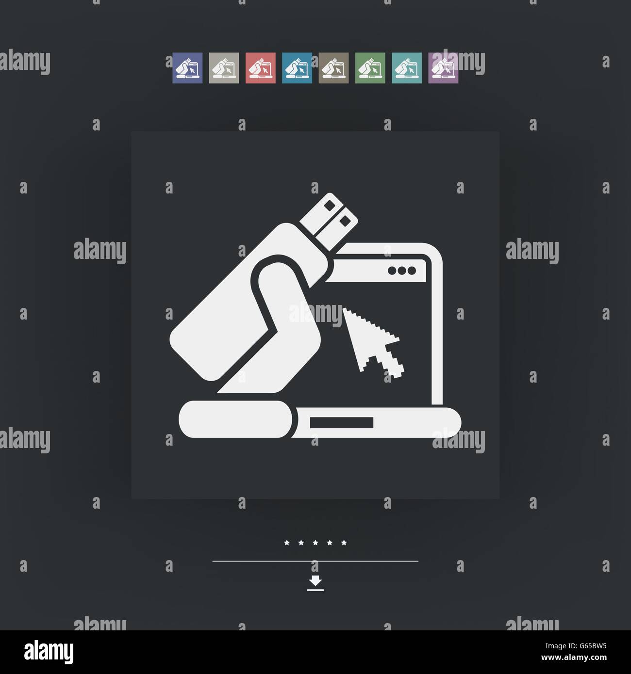 Laptop usb storage usb drive Stock Vector Images - Alamy