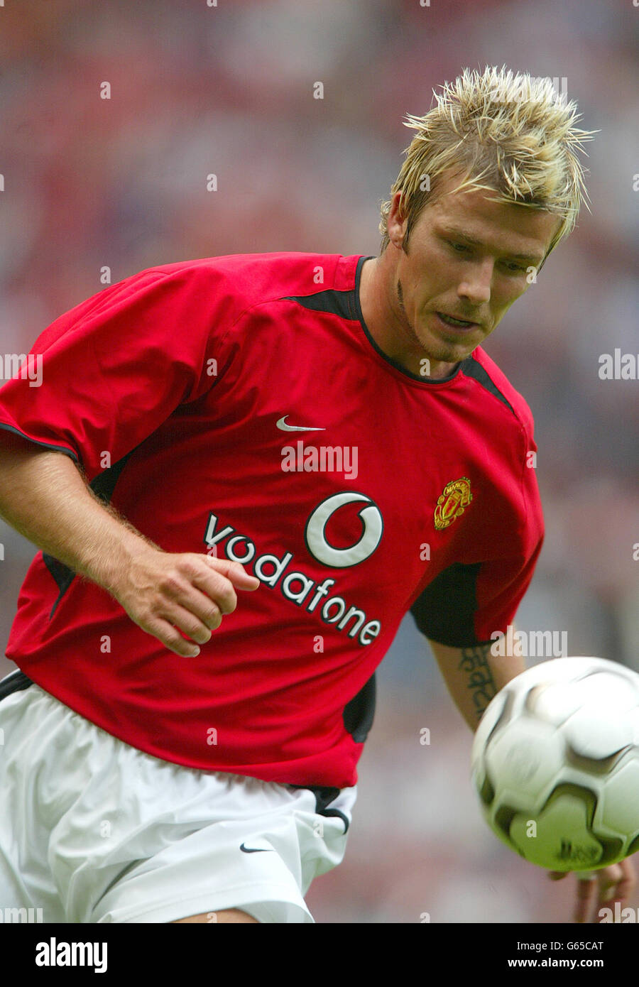 David beckham in action for Manchester Utd Stock Photo - Alamy