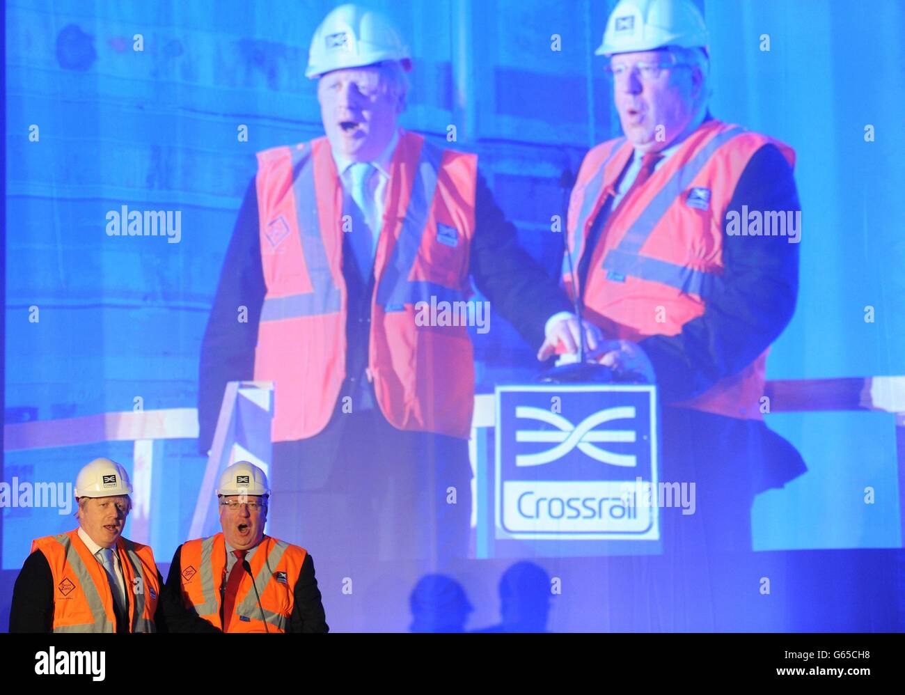 London Mayor Boris Johnson marks the breaking through of the 1000 tonne ...