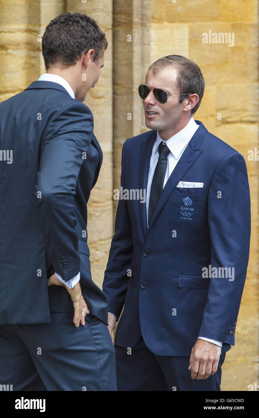 Olympic silver medallist Nick Dempsey with Giles White before for the ...