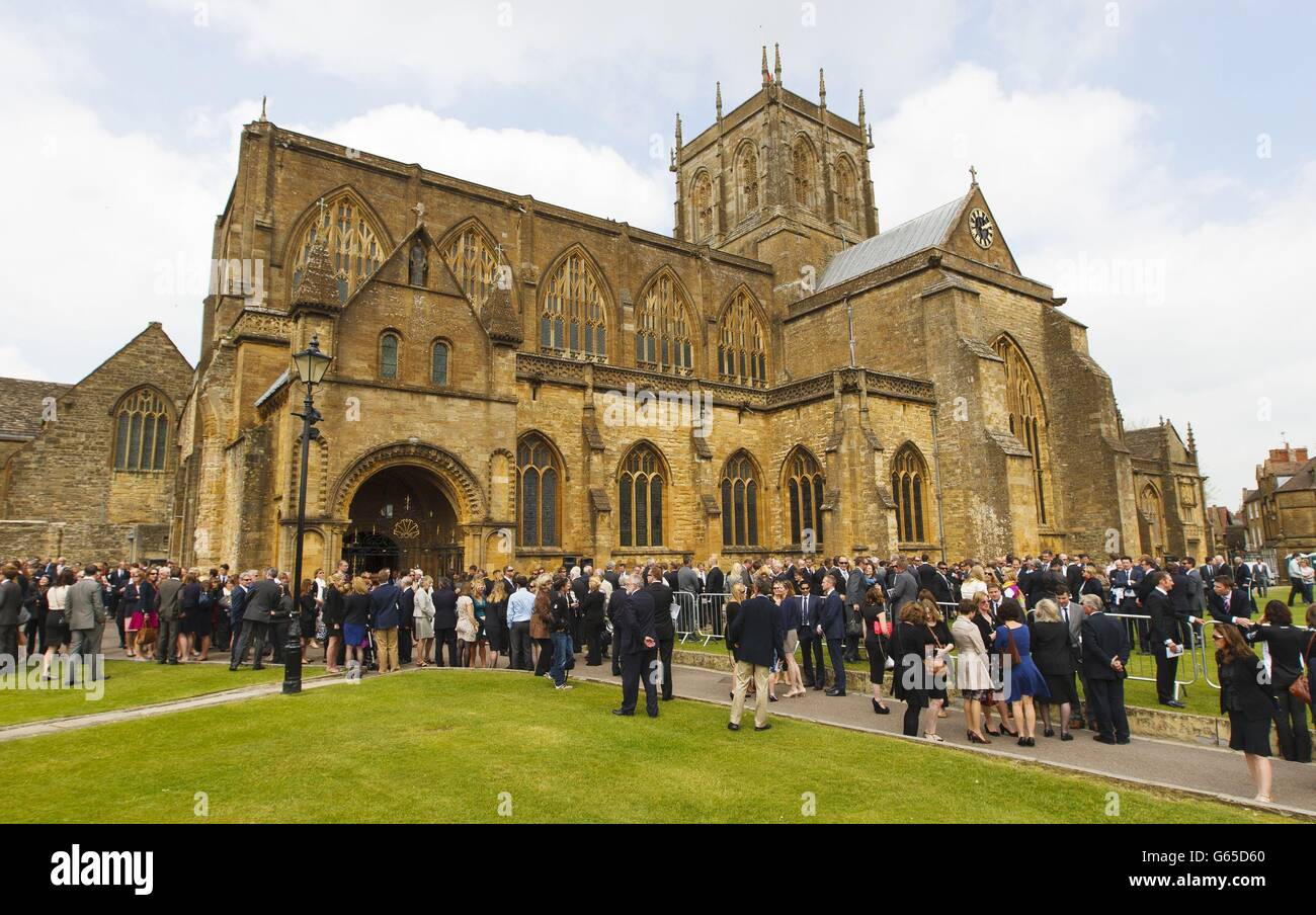 A general view just after the funeral of Olympic sailor, Andrew 'Bart ...