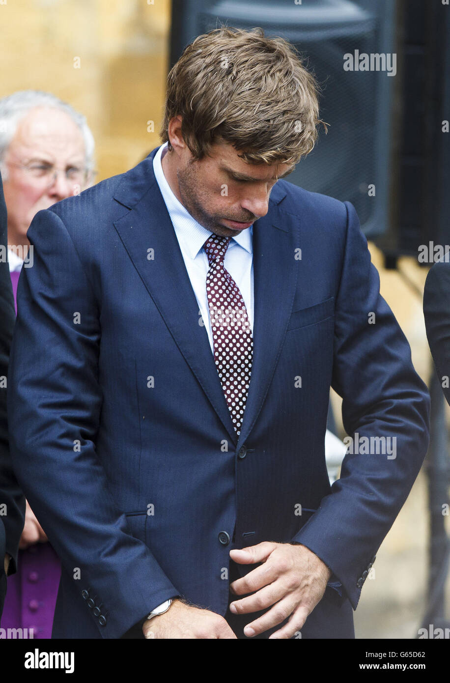 Gold medal winning sailor Iain Percy just after the funeral of his ...