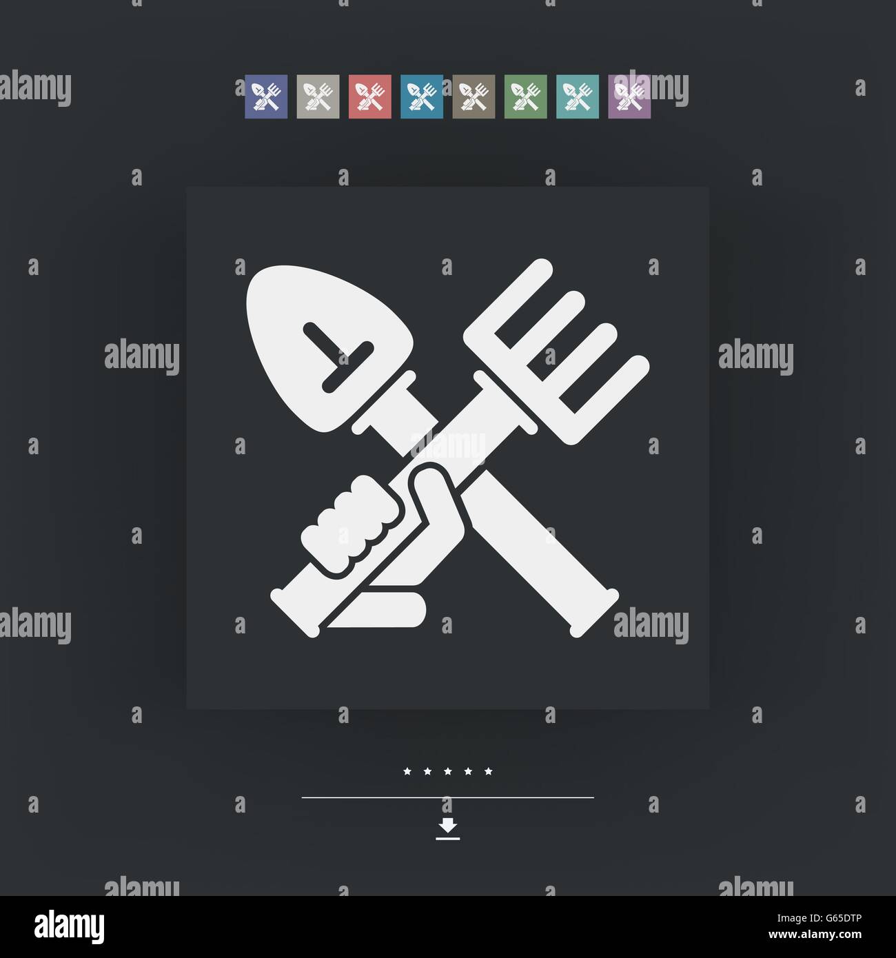 Shovel and rake icon Stock Vector Image & Art - Alamy