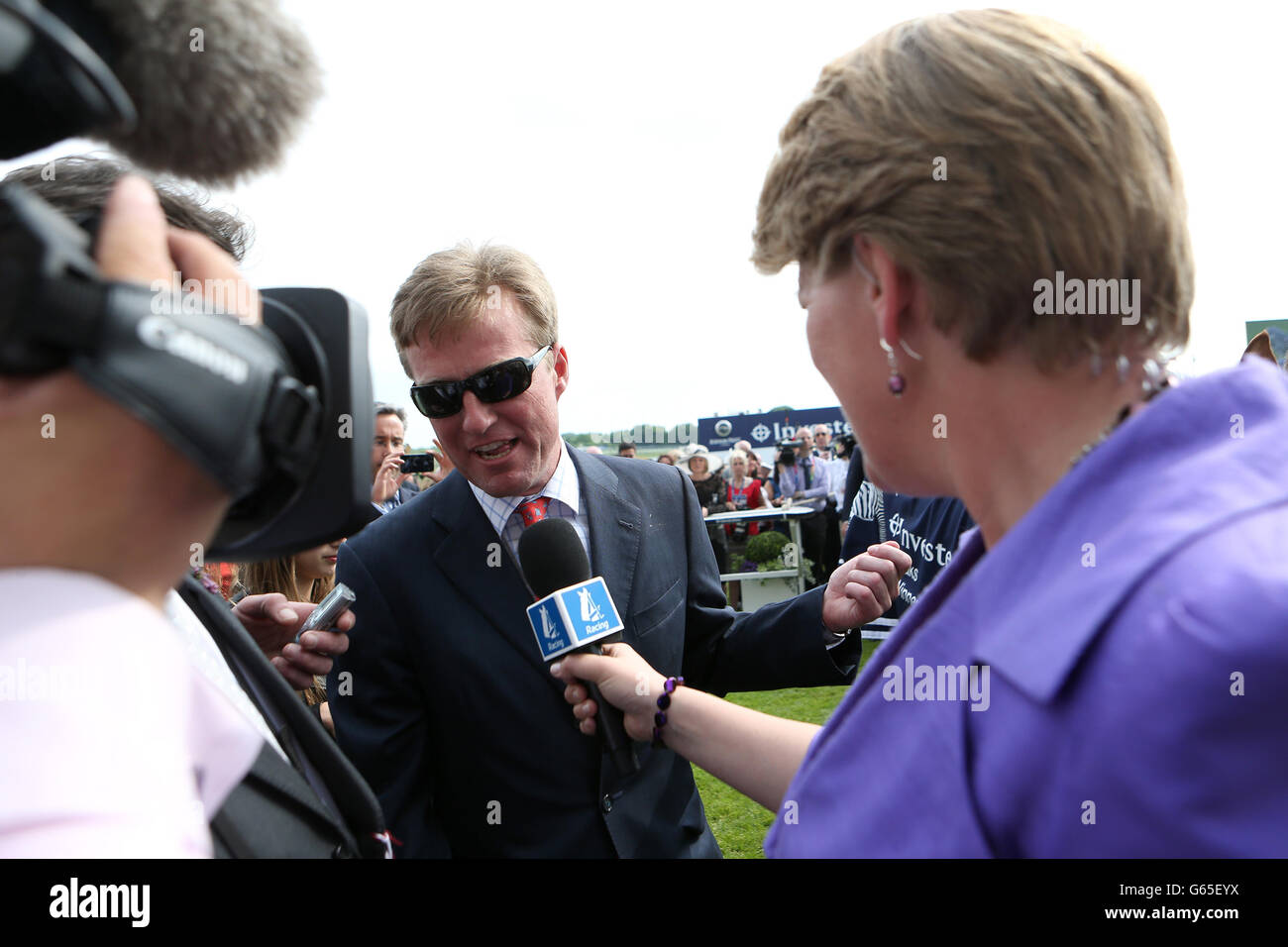 Channel 4 Racing Presenter Clare Balding conducts a interview in the ...