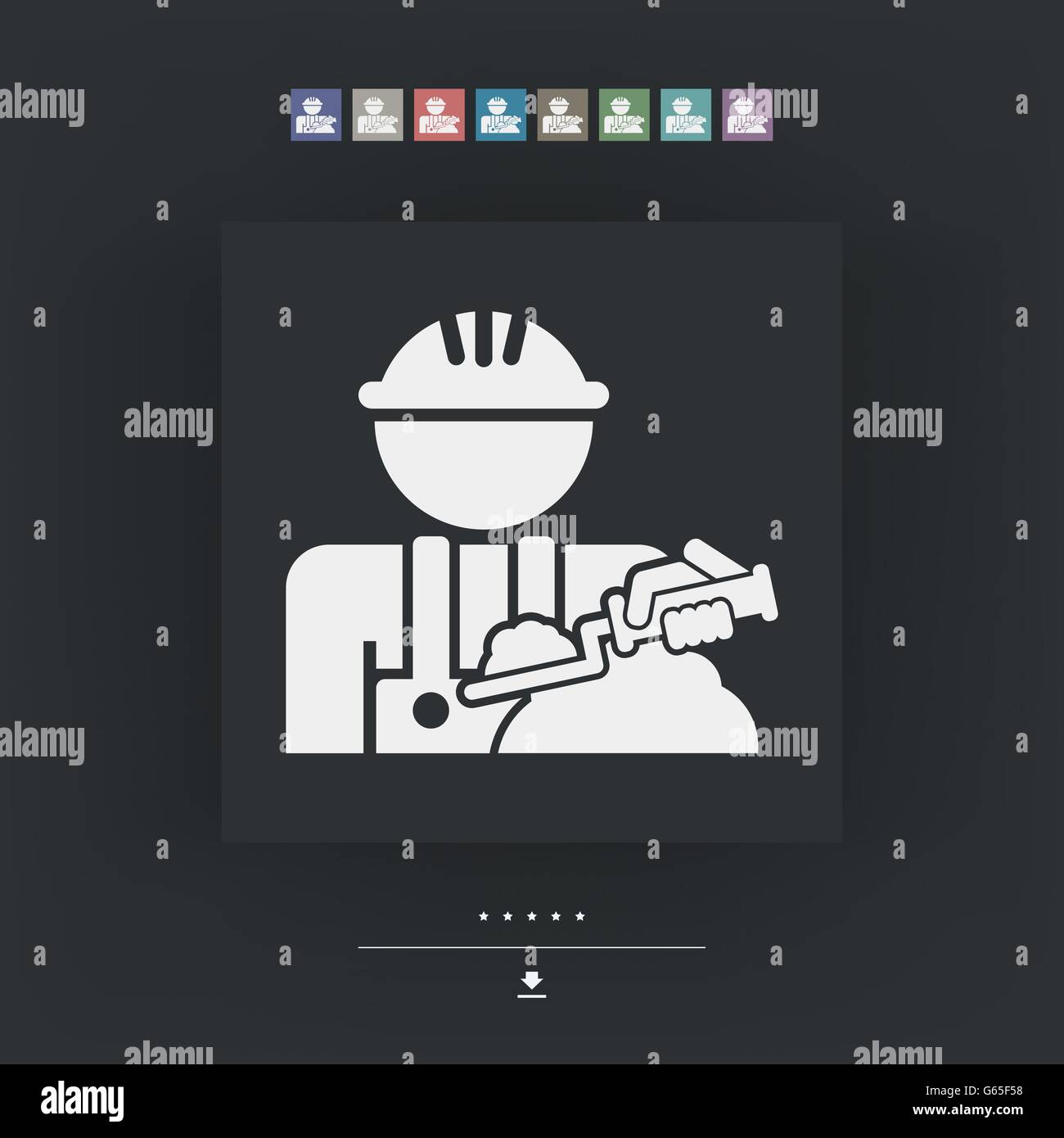Construction worker holding shovel Stock Vector Images - Alamy