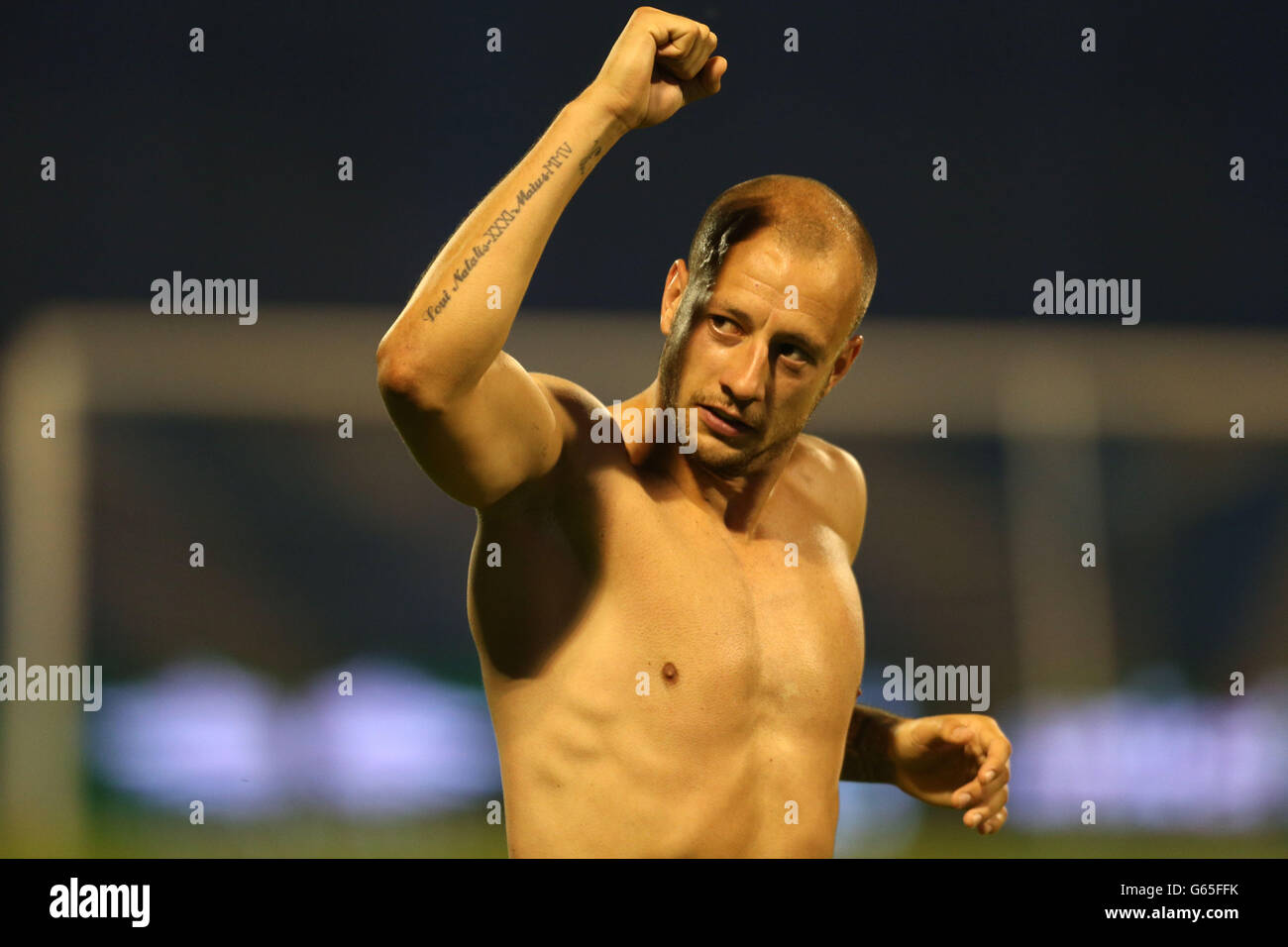 Scotlands alan hutton after the fifa world cup qualifying hi-res stock ...