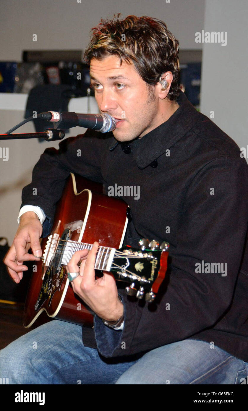Grant Nicholas, lead singer of the band Feeder performing a live set at ...
