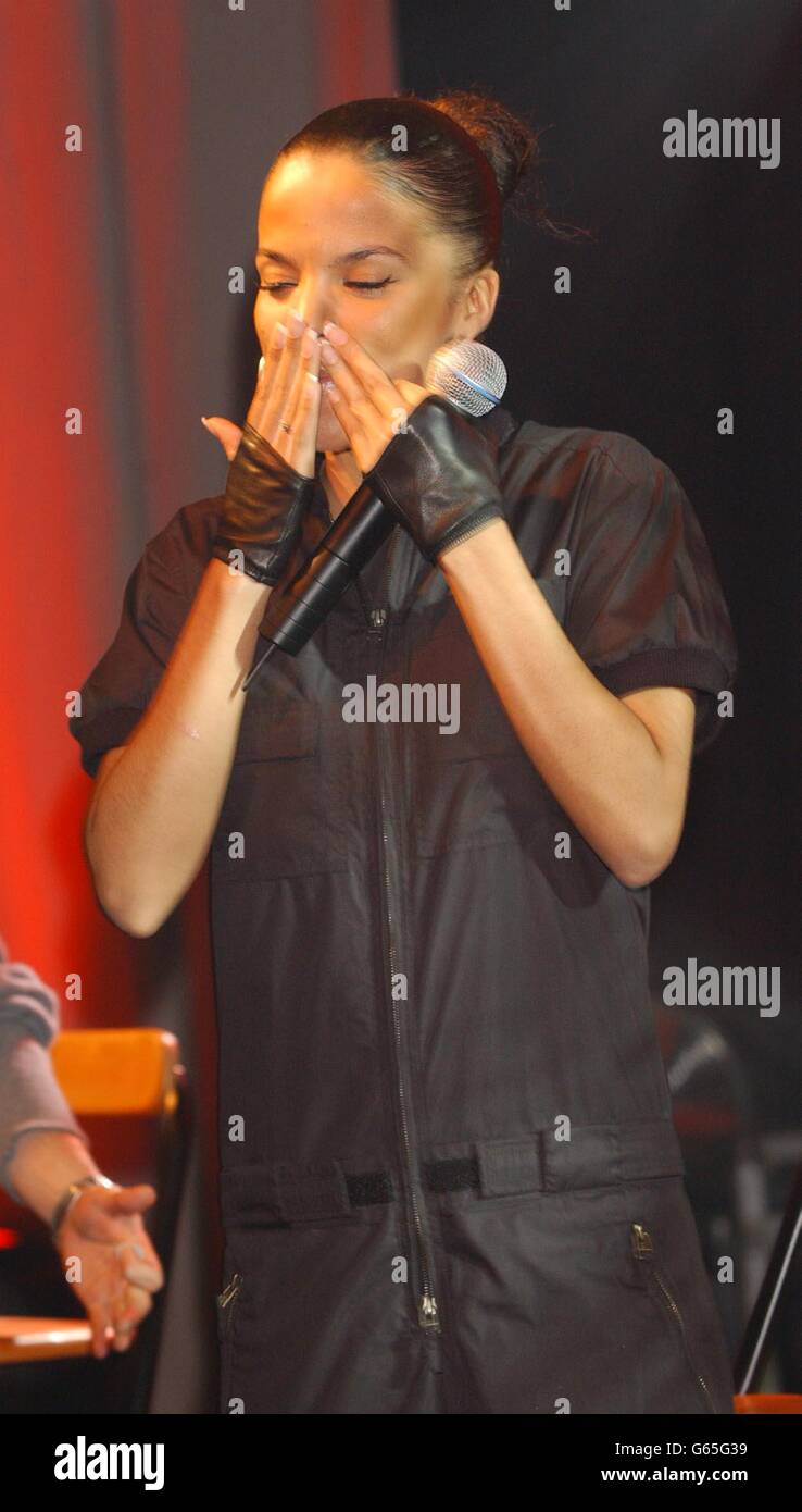 Ms dynamite performing on stage launch brit awards hi-res stock ...