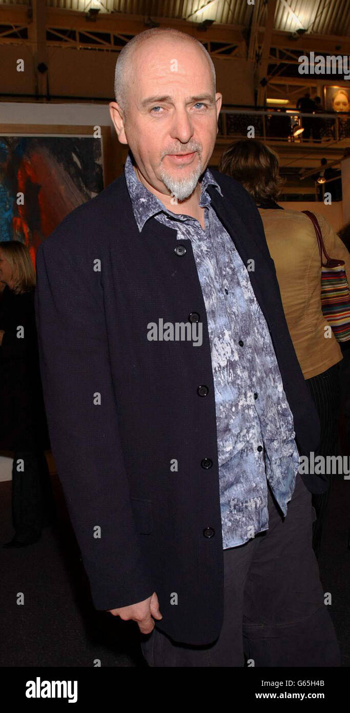 Musician peter gabriel attending the patrons preview party for art2003 ...