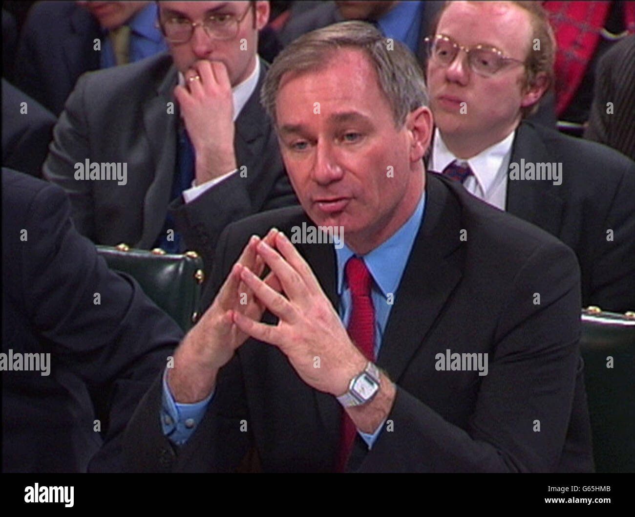 Secretary of State for Defence, Geoff Hoon, at the Defence Select ...