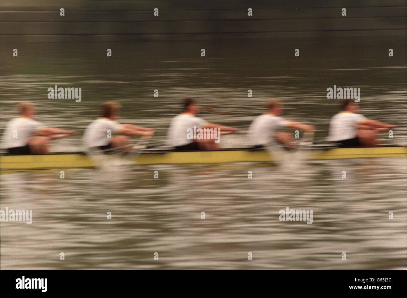 The Boat Race, Rowing. Rowers go by at speed Stock Photo - Alamy