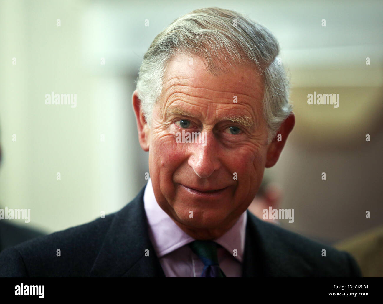 The Prince of Wales during a visit to the Robert Noble mill where he ...