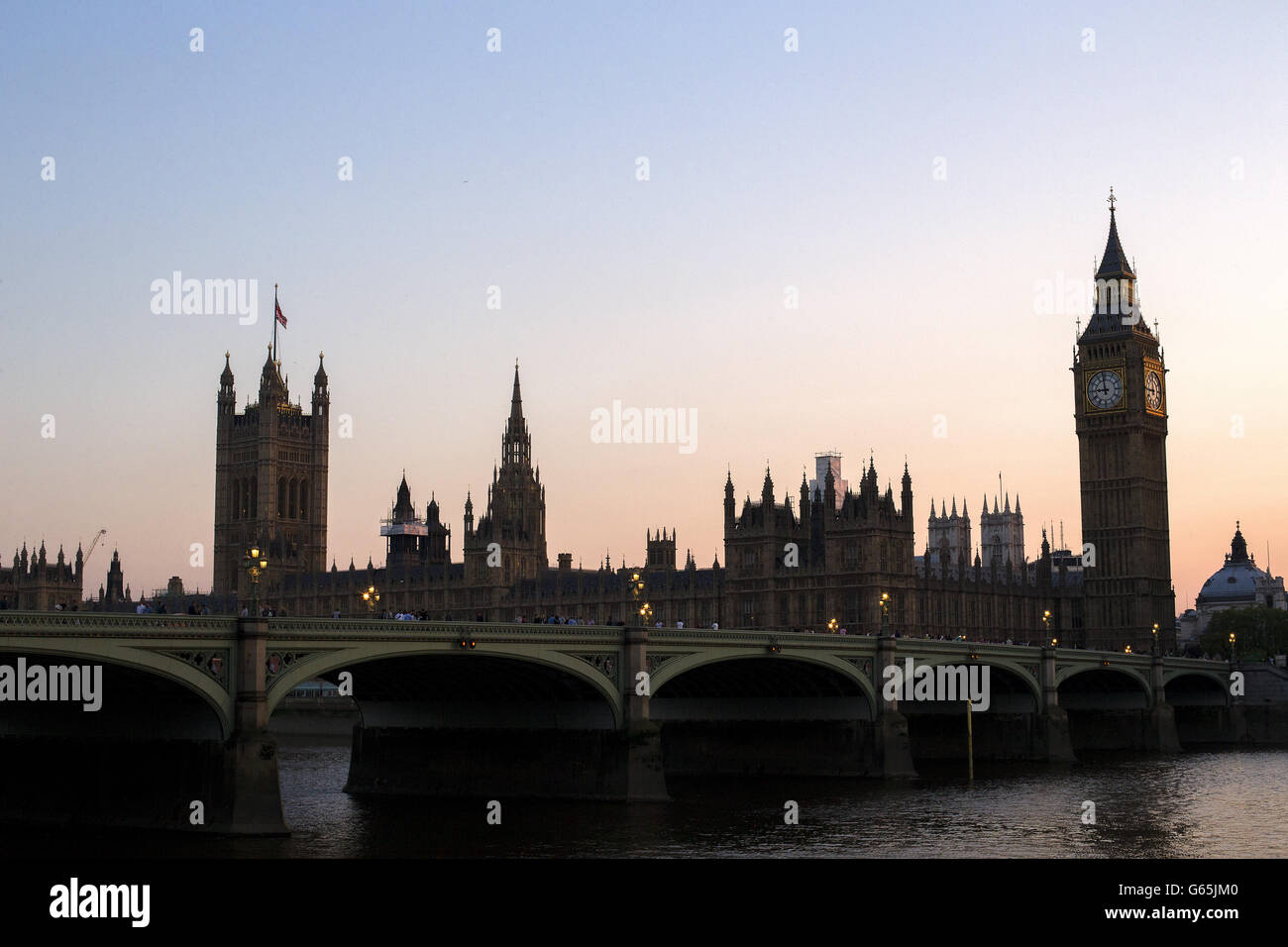 A general view of Big Ben as the sun sets over London. A general view ...