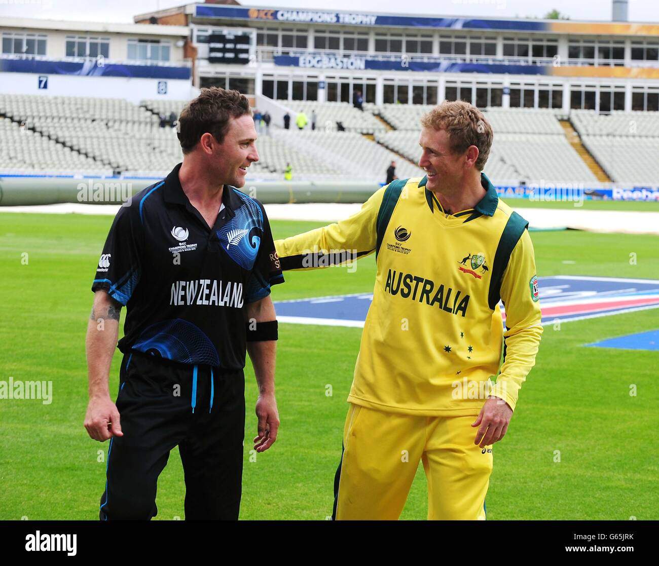 Australian captain George Bailey (right) and New Zealand captain ...
