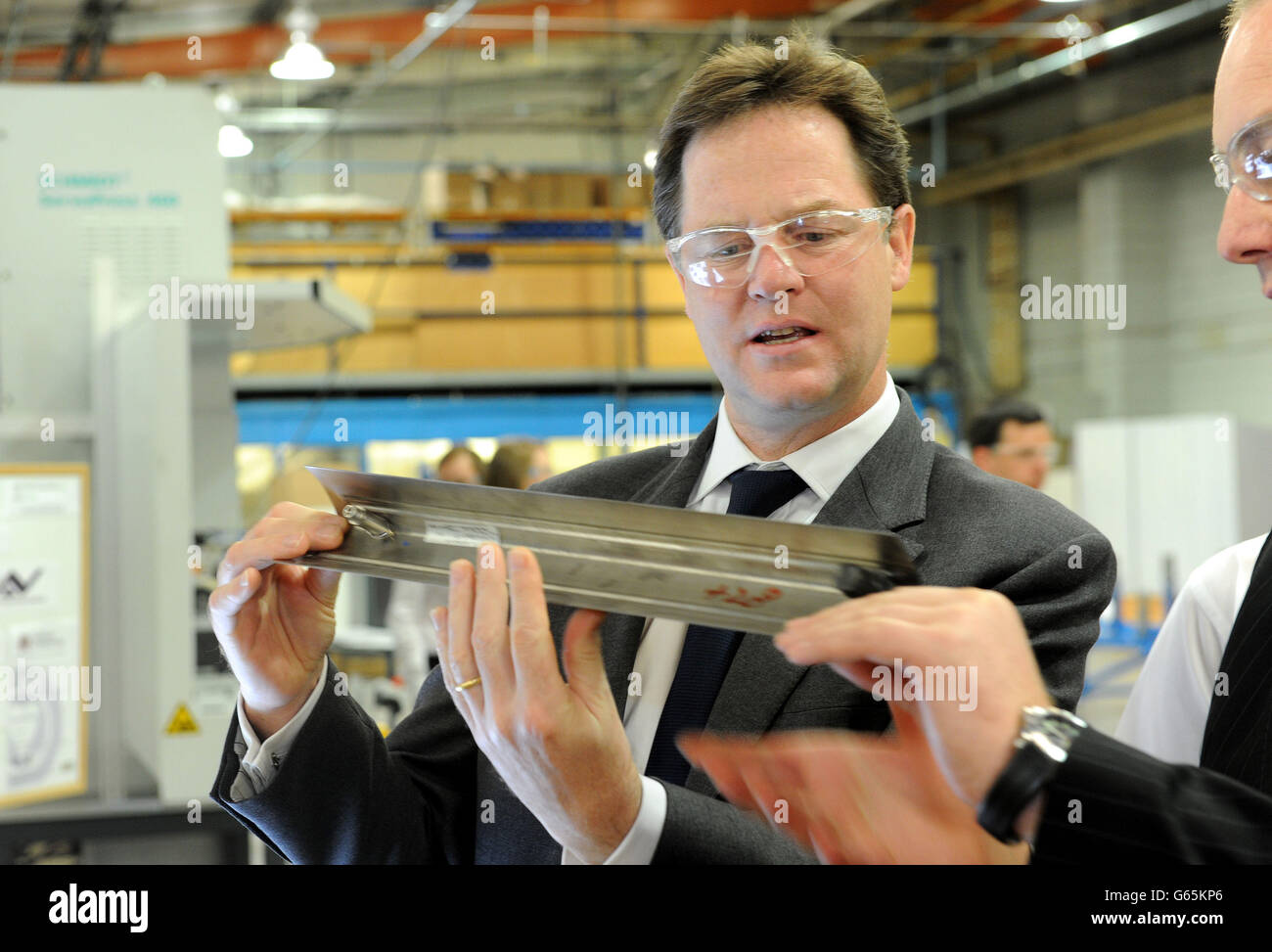 Deputy Prime Minister Nick Clegg visits the CAV Aerospace in Consett ...