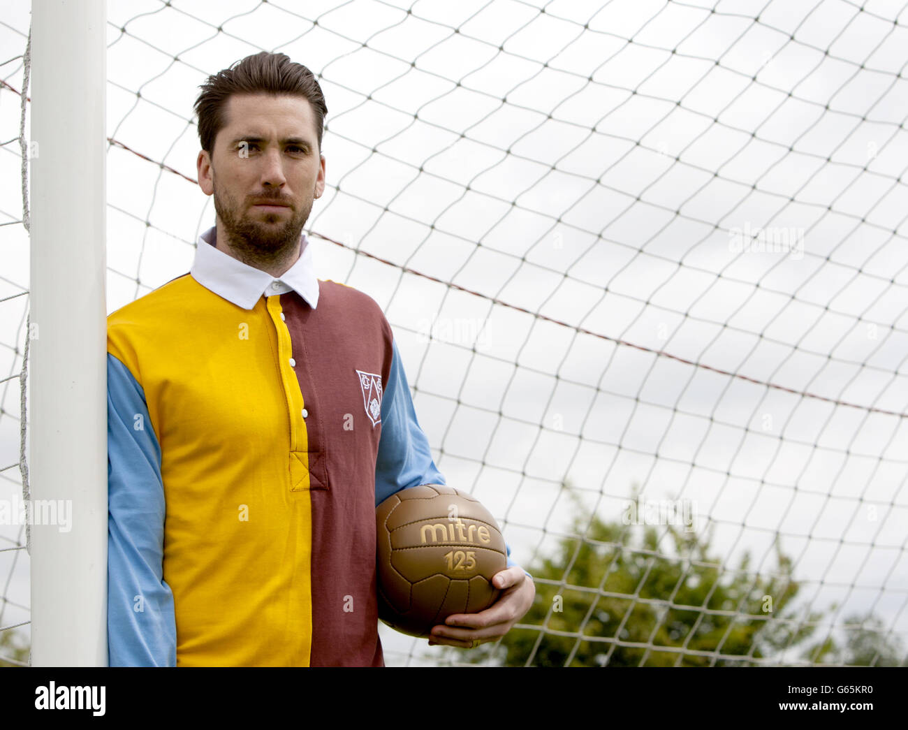 Derby County's Shaun Barker wears a replica of a 1884 Derby County ...
